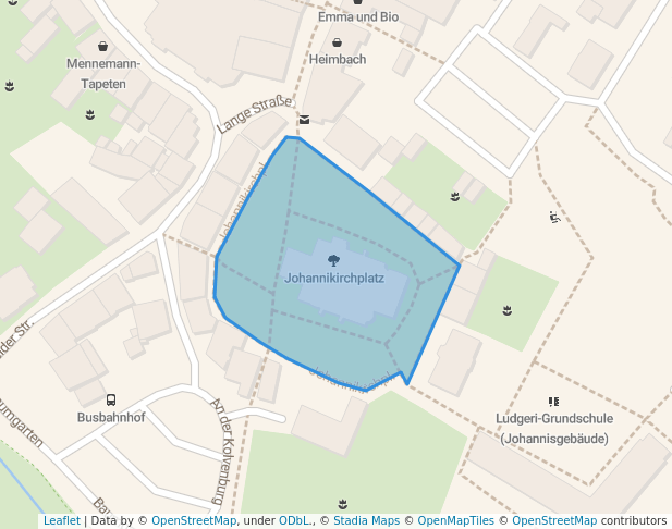 Johannikirchplatz in Billerbeck | Map and Routes