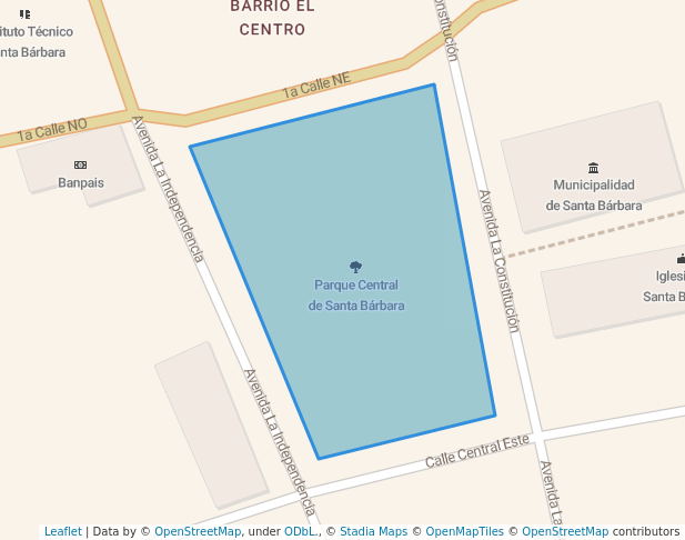 Parque Central de Santa Bárbara in Santa Barbara | Map and Routes