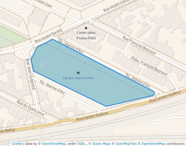 Square Jeanne d'Arc in Angers | Map and Routes