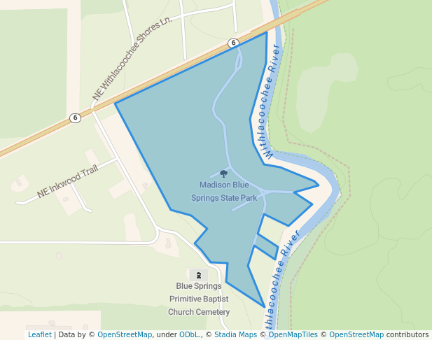 Madison Blue Springs State Park in Lee | Map and Routes