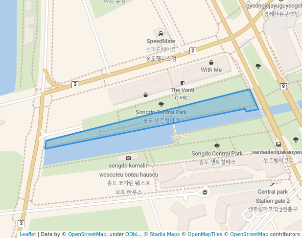 Songdo Central Park in Incheon | Map and Routes