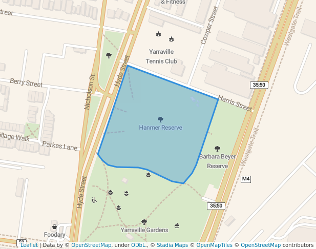 Hanmer Reserve in Yarraville | Map and Routes