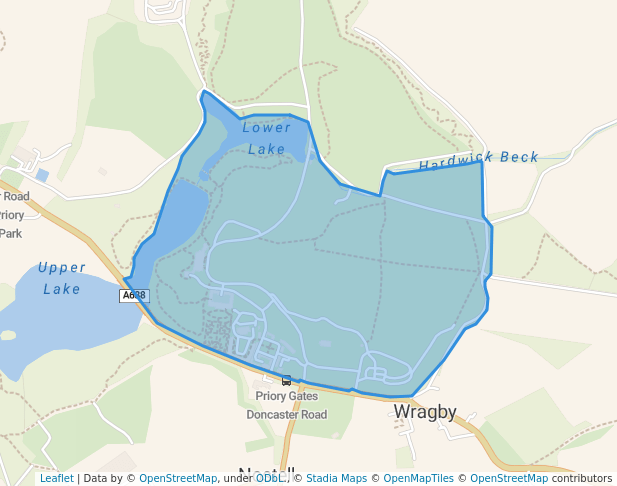 Nostell Priory Parkland in Nostell | Map and Routes