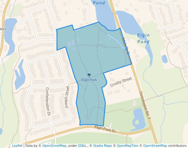 Elgin Park in Uxbridge | Map and Routes
