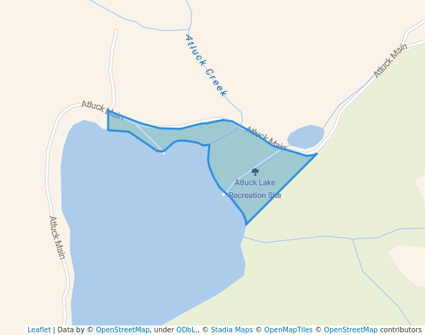Atluck Lake Recreation Site in Woss | Map and Routes