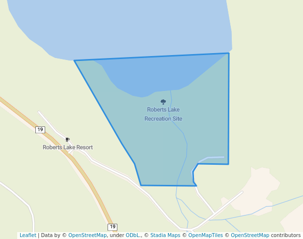 Roberts Lake Recreation Site in Campbell River | Map and Routes
