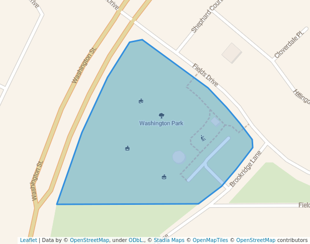 Washington Park in Winchester | Map and Routes