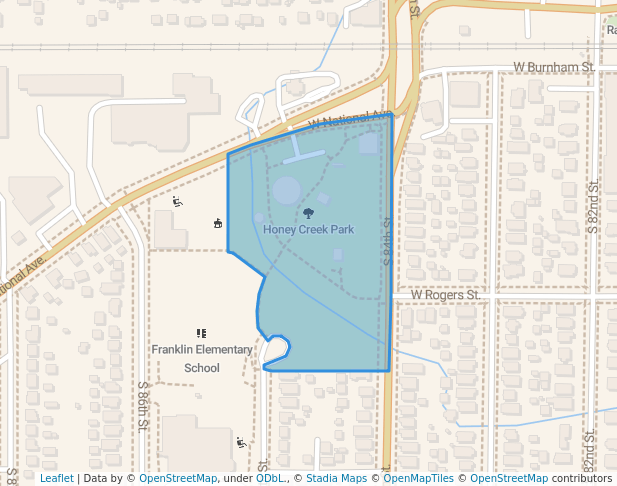 Honey Creek Park in West Allis | Map and Routes