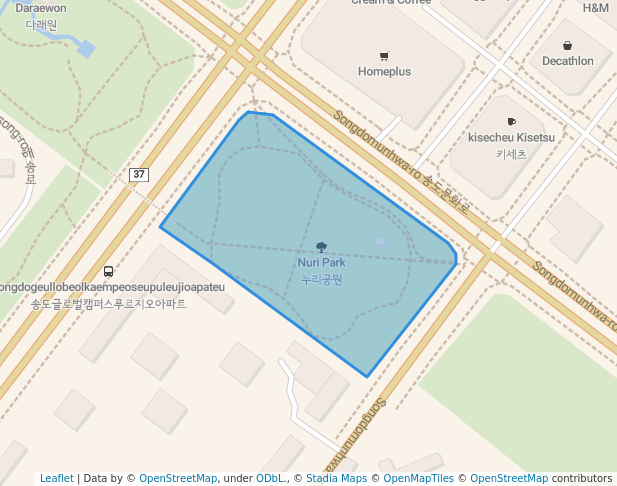 Nuri Park in Incheon | Map and Routes