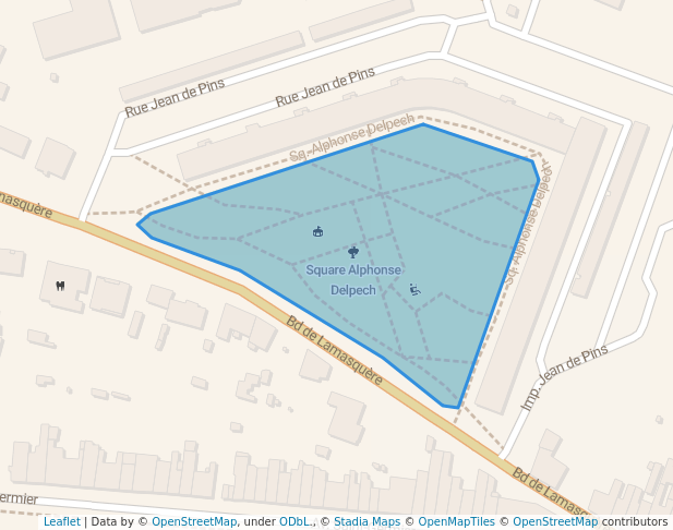 Square Alphonse Delpech in Muret | Map and Routes