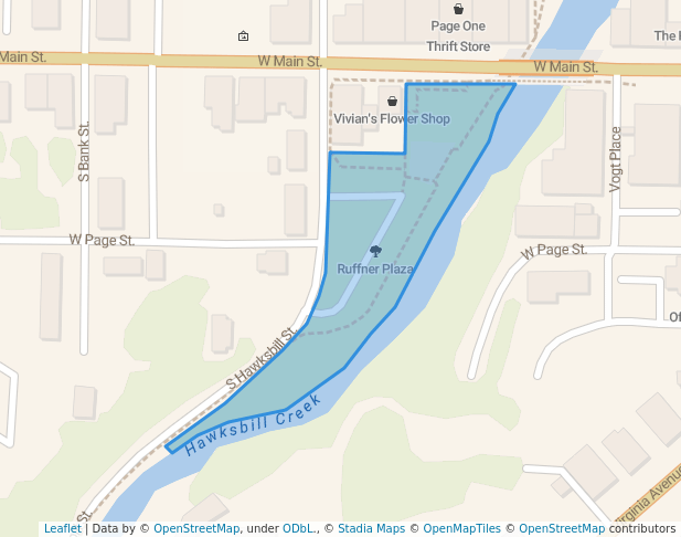 Ruffner Plaza in Luray | Map and Routes
