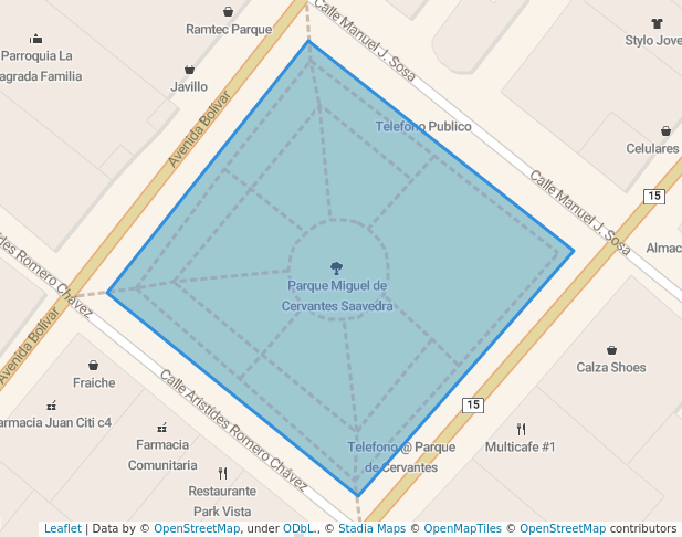 Parque Miguel de Cervantes Saavedra in David | Map and Routes