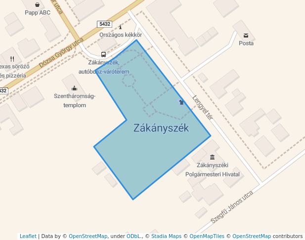 Lengyel tér in Zákányszék | Map and Routes