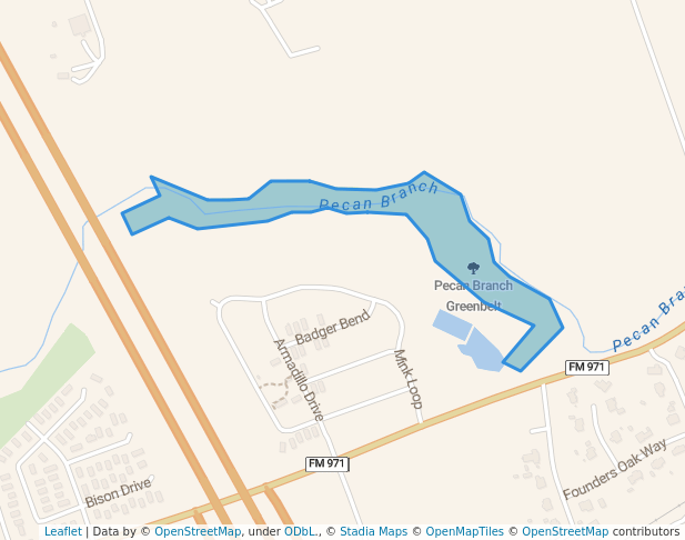 Pecan Branch Greenbelt in Georgetown | Map and Routes