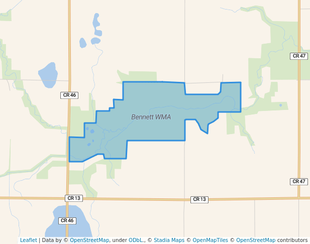 Bennett WMA in Bingham Lake | Map and Routes