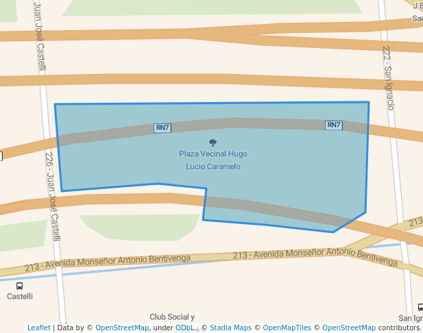 Plaza Vecinal Hugo Lucio Caramelo in Ciudadela | Map and Routes