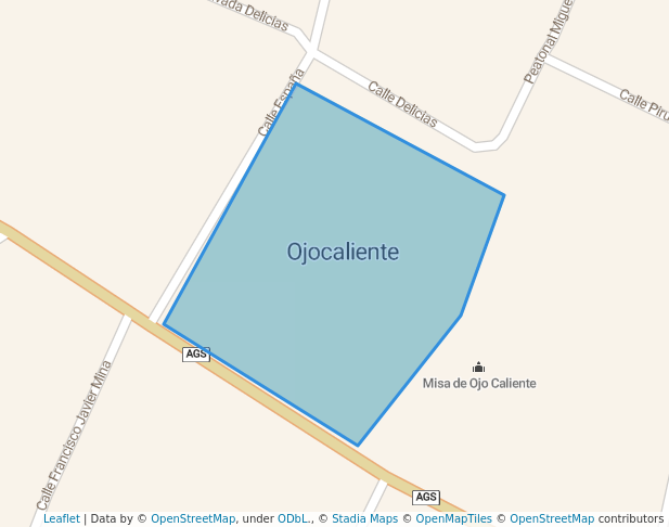 Plaza de Ojo Caliente in Ojocaliente | Map and Routes