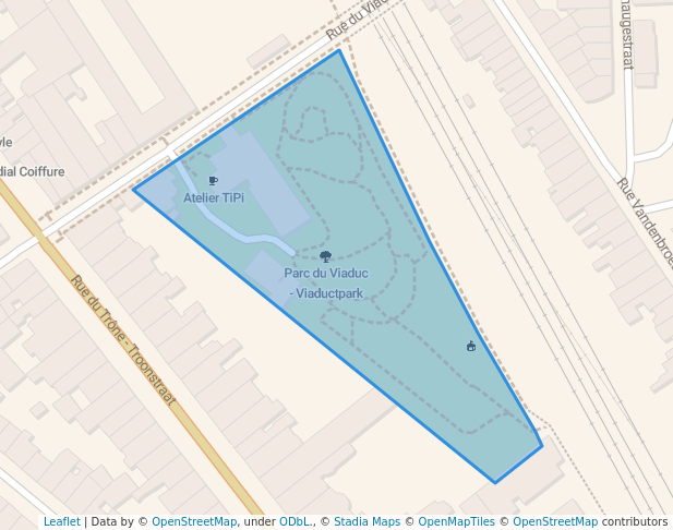 Parc du Viaduc - Viaductpark in Elsene | Map and Routes