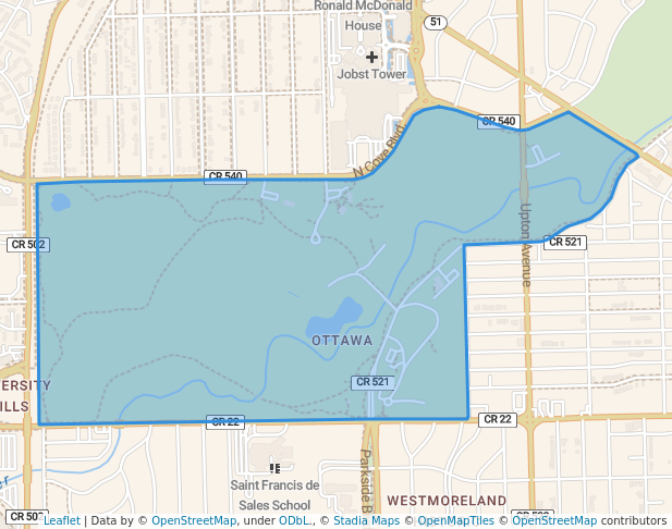 Ottawa Park in Toledo | Map and Routes