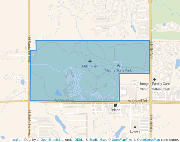 Mitch Park in Edmond | Map and Routes