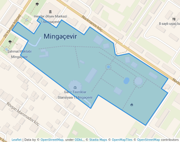 Tusi Serangahı parkı in Mingecevir | Map and Routes