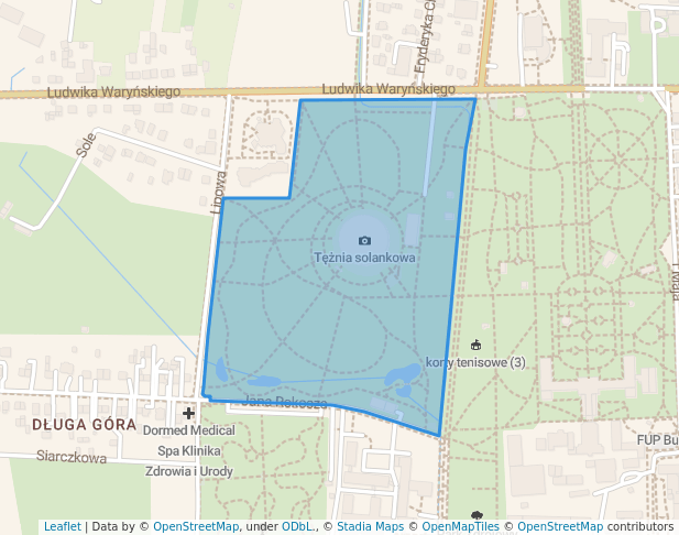 Nowy Park zdrojowy in Busko-Zdrój | Map and Routes