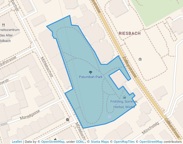 Patumbah-Park in Zürich | Map and Routes