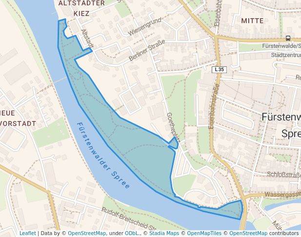 Spreeuferpark in Fürstenwalde/Spree | Map and Routes