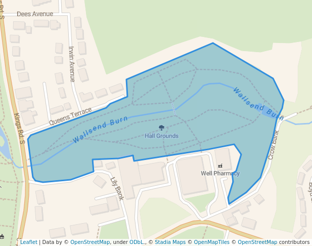 Hall Grounds in Wallsend | Map and Routes