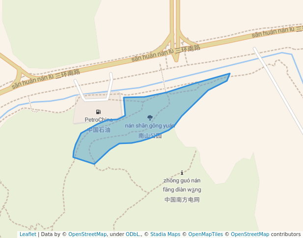 南山公园 in Hui Zhou Shi | Map and Routes