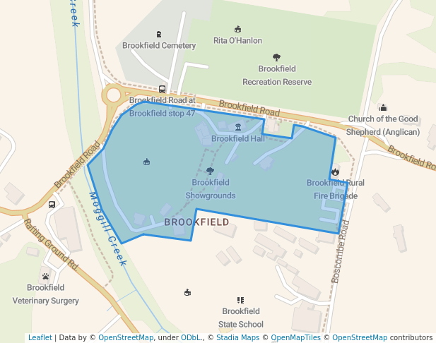 Brookfield Showgrounds in Brookfield | Map and Routes