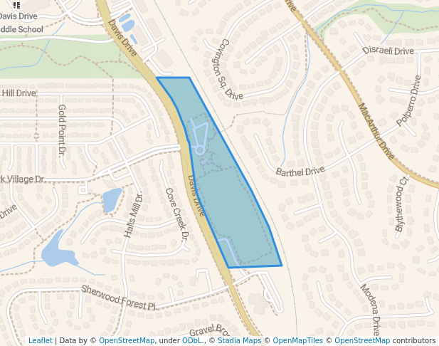Davis Drive Park in Cary | Map and Routes
