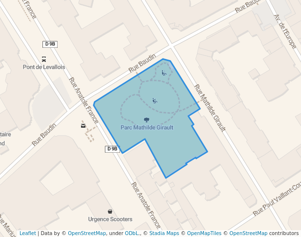 Parc Mathilde Girault in Levallois-Perret | Map and Routes