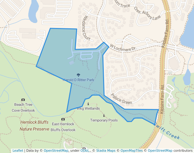 Harold D Ritter Park in Cary | Map and Routes
