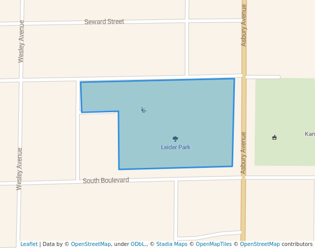 Leider Park in Evanston | Map and Routes