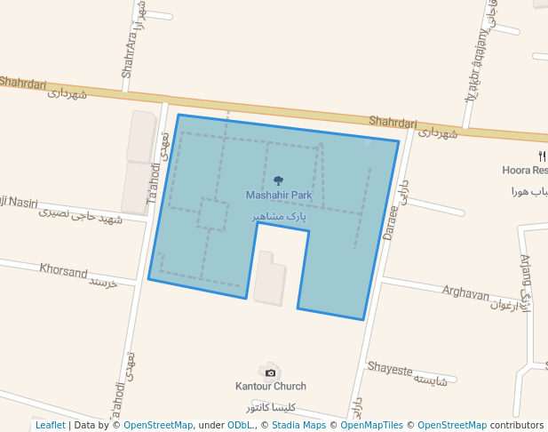Mashahir Park in Qazvin | Map and Routes