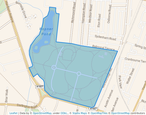 Ropner Park in Stockton-on-Tees | Map and Routes
