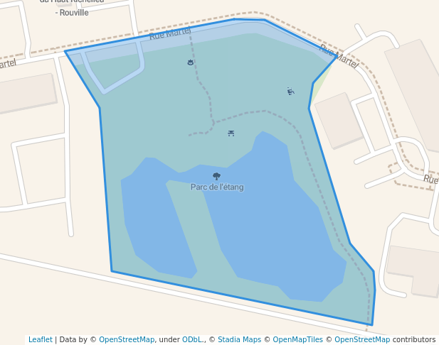 Parc de l'étang in Richelieu | Map and Routes