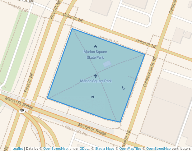 Marion Square Park in Salem | Map and Routes