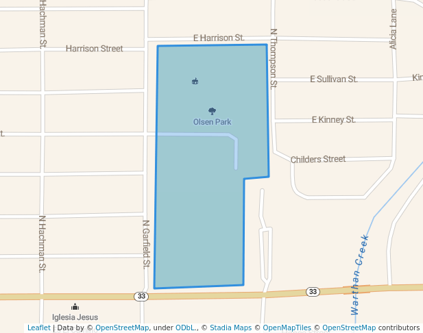 Olsen Park in Coalinga | Map and Routes