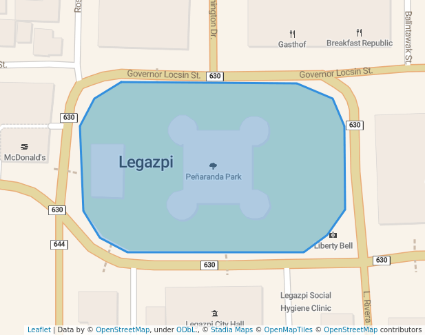 Peñaranda Park in Legazpi City | Map and Routes