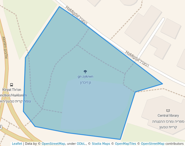 גן זיכרון in Kiryat Tiv'on | Map and Routes