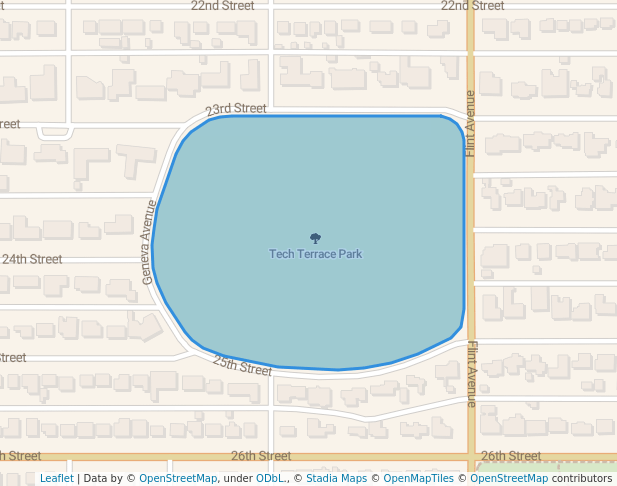 Tech Terrace Park in Lubbock | Map and Routes