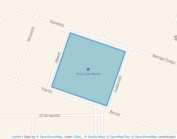 Plaza San Martín in San Basilio | Map and Routes