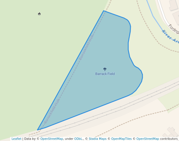 Barrack Field in Horsham | Map and Routes