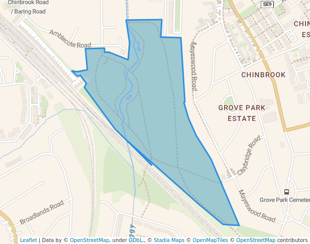 Chinbrook Meadows in London | Map and Routes