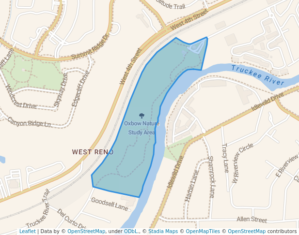Oxbow Nature Study Area in Reno | Map and Routes