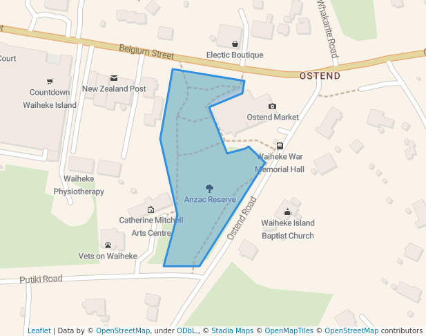 Anzac Reserve in Waiheke Island | Map and Routes