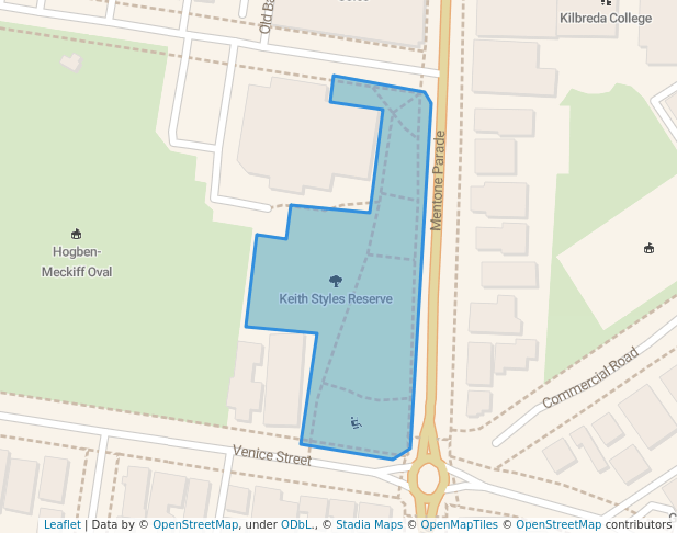 Keith Styles Reserve in Mentone | Map and Routes