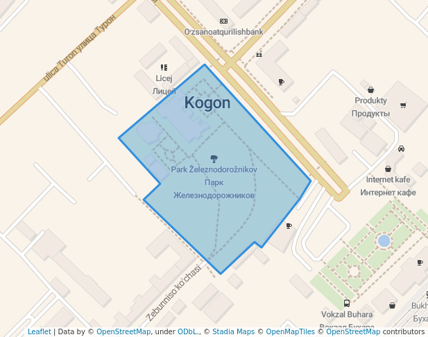 Парк Железнодорожников in Kogon | Map and Routes
